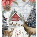 Decoupage Rice Paper- Christmas Scene With House and Deer Winter ...