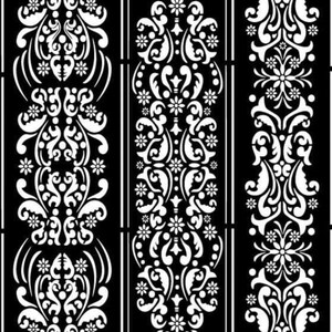 A4 - French Borders Stencil Decoupage Queen for Crafts, Scrapbooking ...