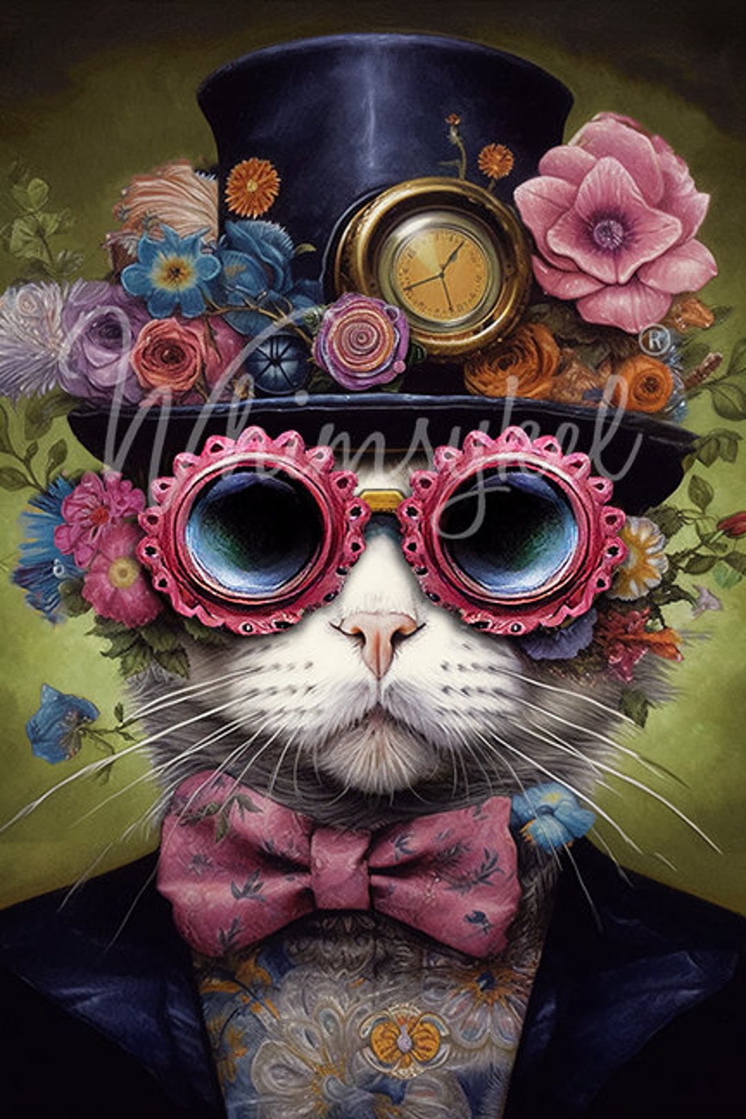 Large Decoupage Tissue Paper Dapper Dan Cat Designs by Whimsykel 18 Lb ...