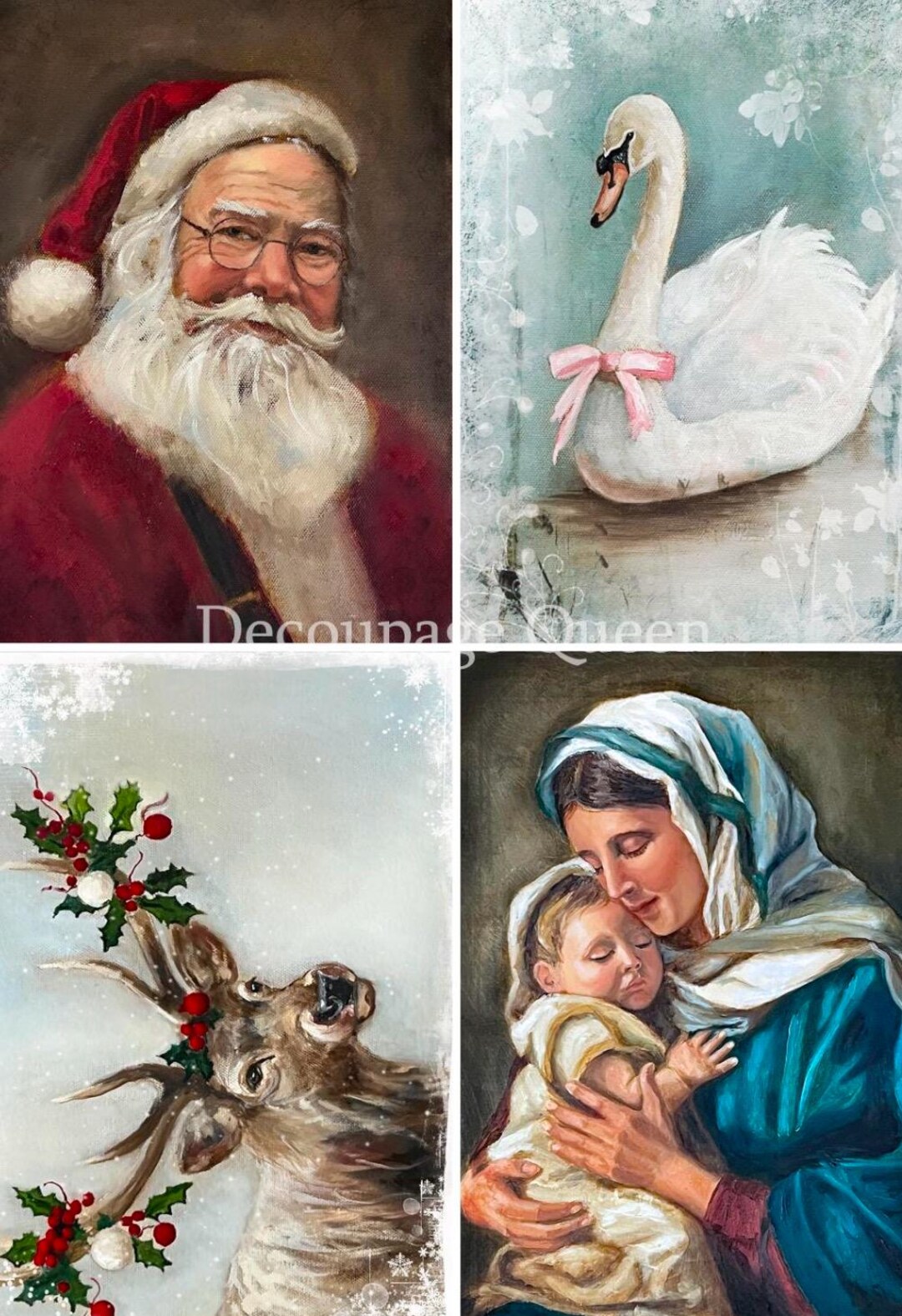 Decoupage Rice Paper ∙ Christmas - 4 Scenes in One Sheet I 702 ...