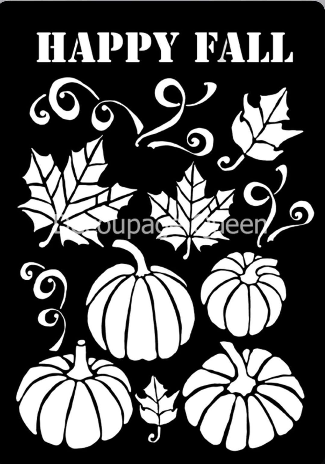 Happy Fall Bundle Stencil Decoupage Queen for Crafts, Scrapbooking, Art Journals, Mixed Media ...