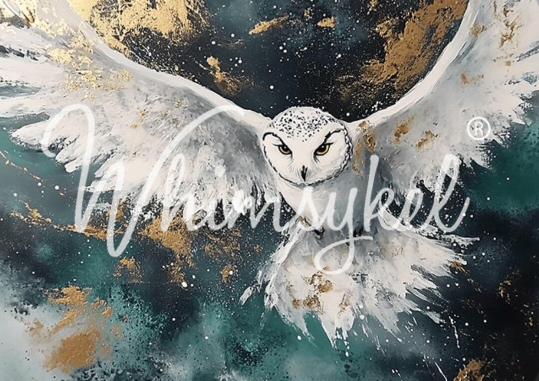 Large Decoupage Tissue Paper| Snow Owl | Designs by Whimsykel | 18 Lb ...