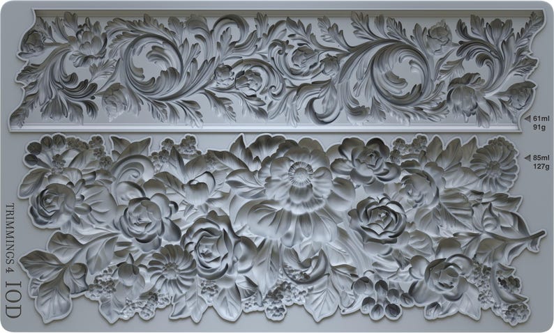 New ! 2025 Trimmings 4 - 6x10 Inches Decor IOD Mould Iron Orchid Design ...