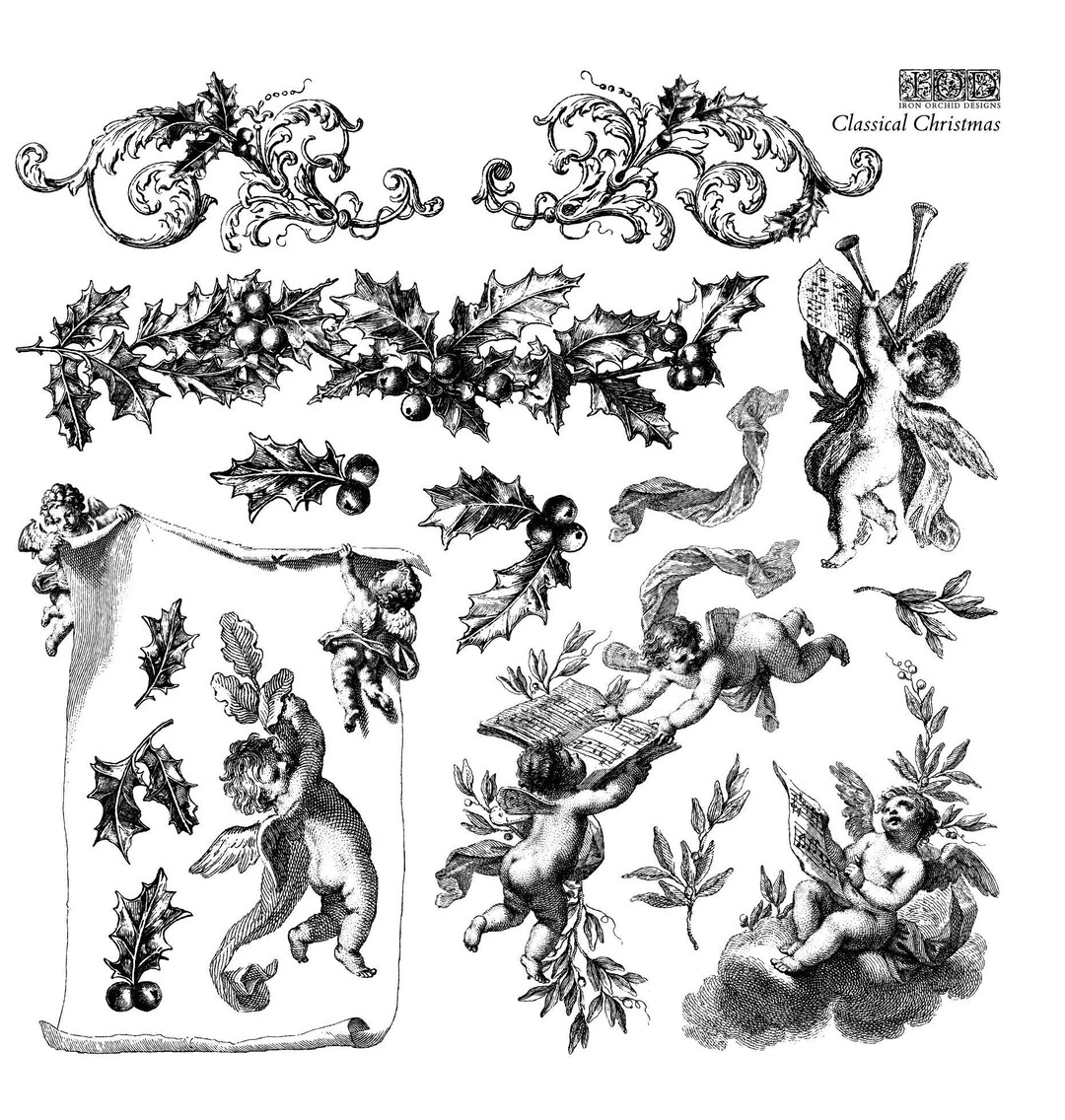 Classical Christmas LIMITED Christmas - IOD 12 X 12 IOD Decor Stamp ...