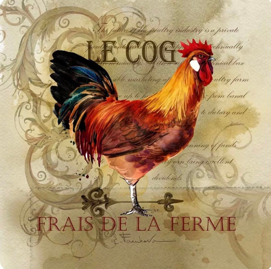 Sassy Le Cog Rooster Deborah Bucher Designs, Farm, Decoupage Tissue, 18 ...