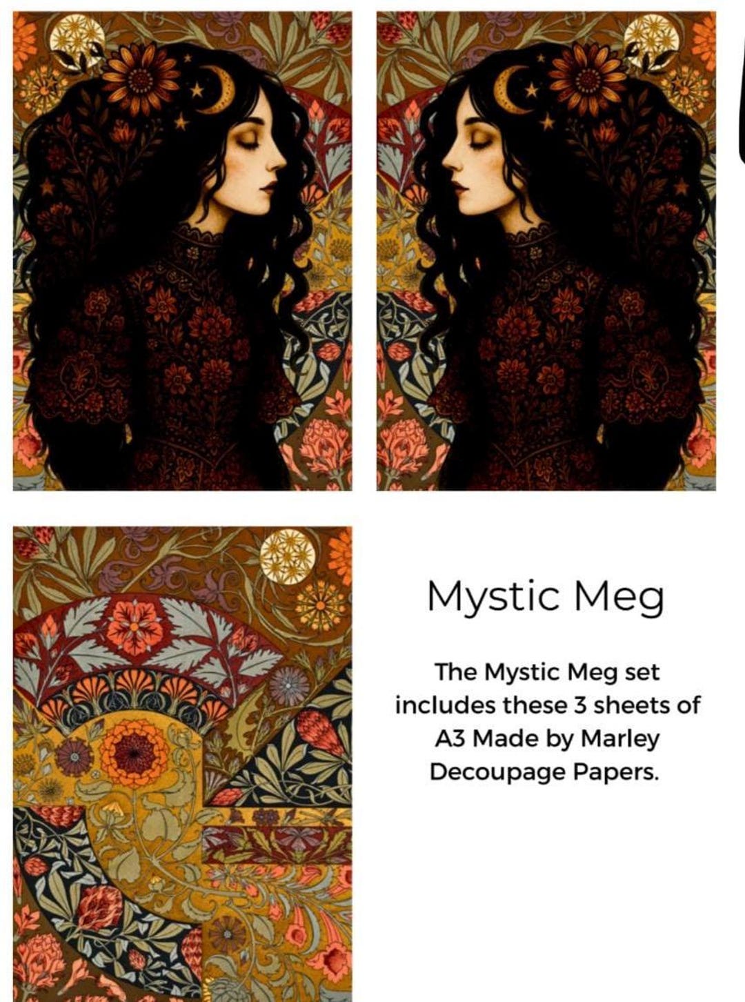 New 2025 Mystic Meg Decoupage Paper - A3 Size 16.25 X 11.25 Inches ...