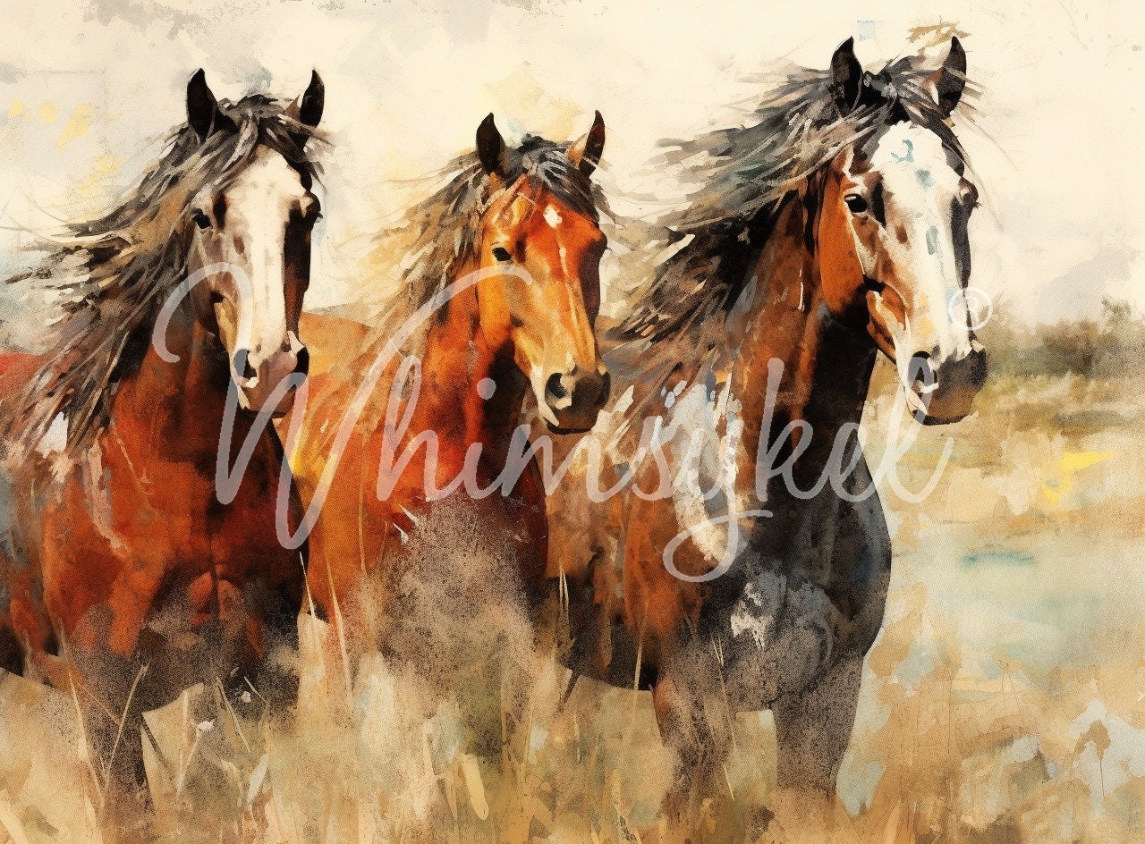 New 2024 Large Decoupage Tissue Paper Graceful Steeds | Designs by ...