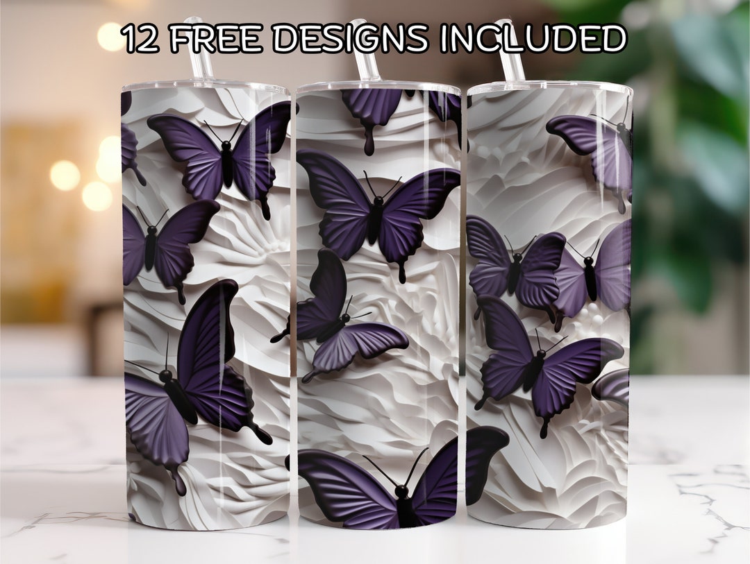 3D Gothic Butterflies Sublimation Design Ideal for 20 Oz - Etsy