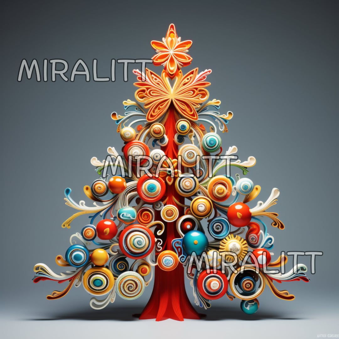 Colourful Christmas Tree Card Design Printable Card Festive - Etsy