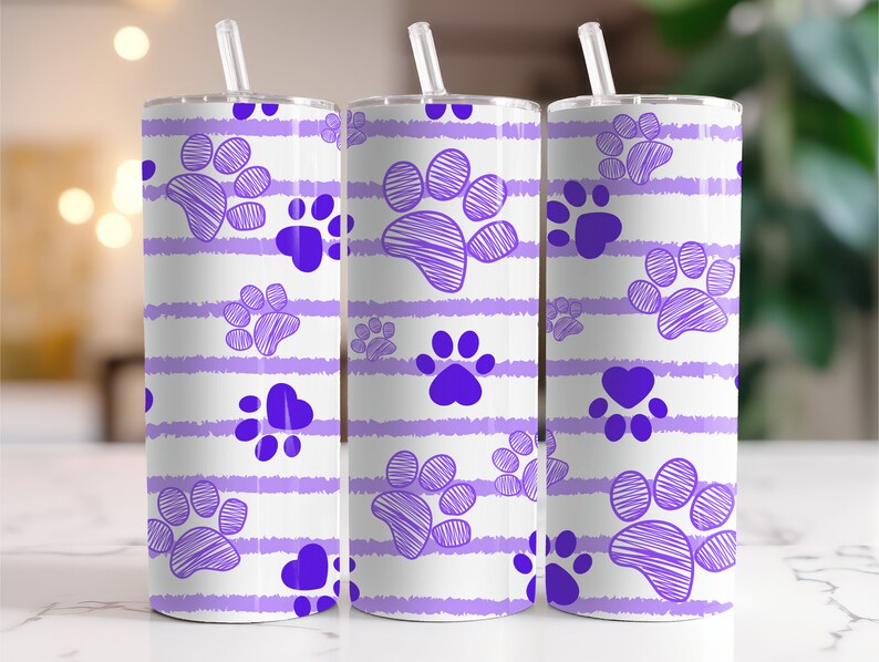 Five Paws 20 Oz Skinny Tumbler Wrap Designs Sublimation Design Tumbler ...