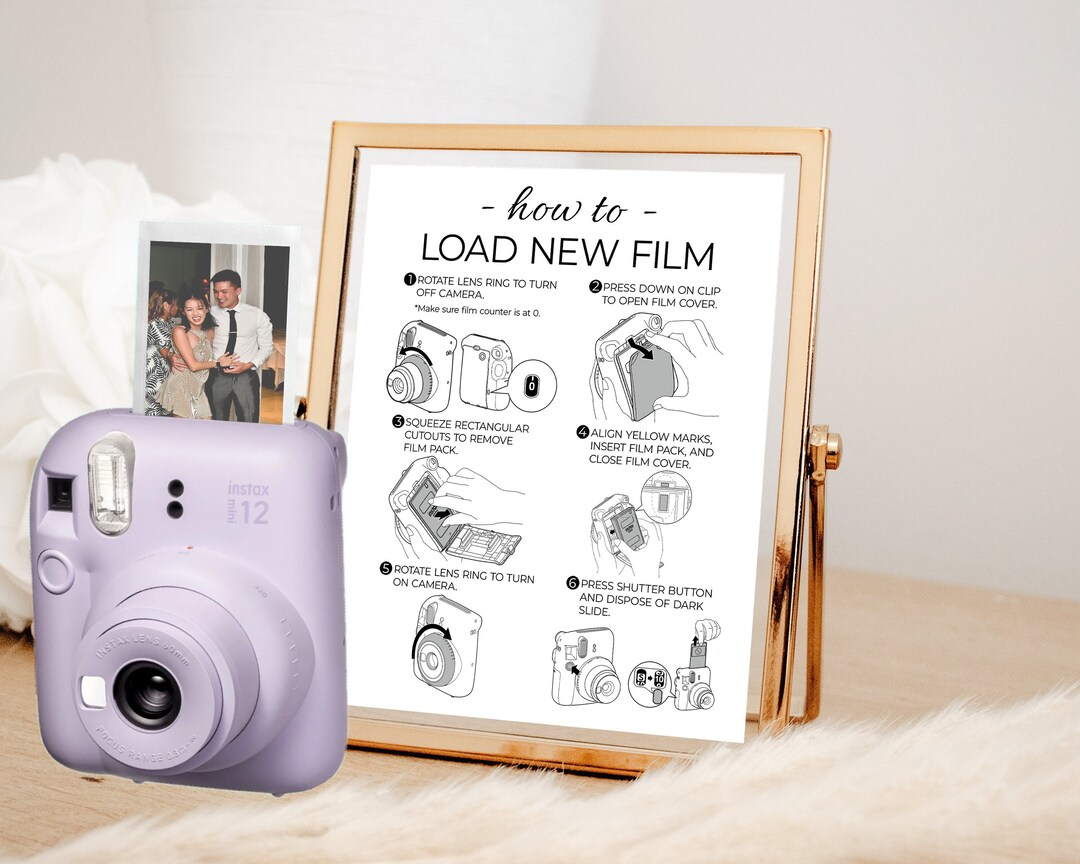 Instax Mini 12 Photo Guestbook Printable Sign • How to Load New Film ...