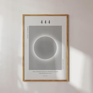 Black and White Print Angel Number 444 Aura Poster Digital Print ...