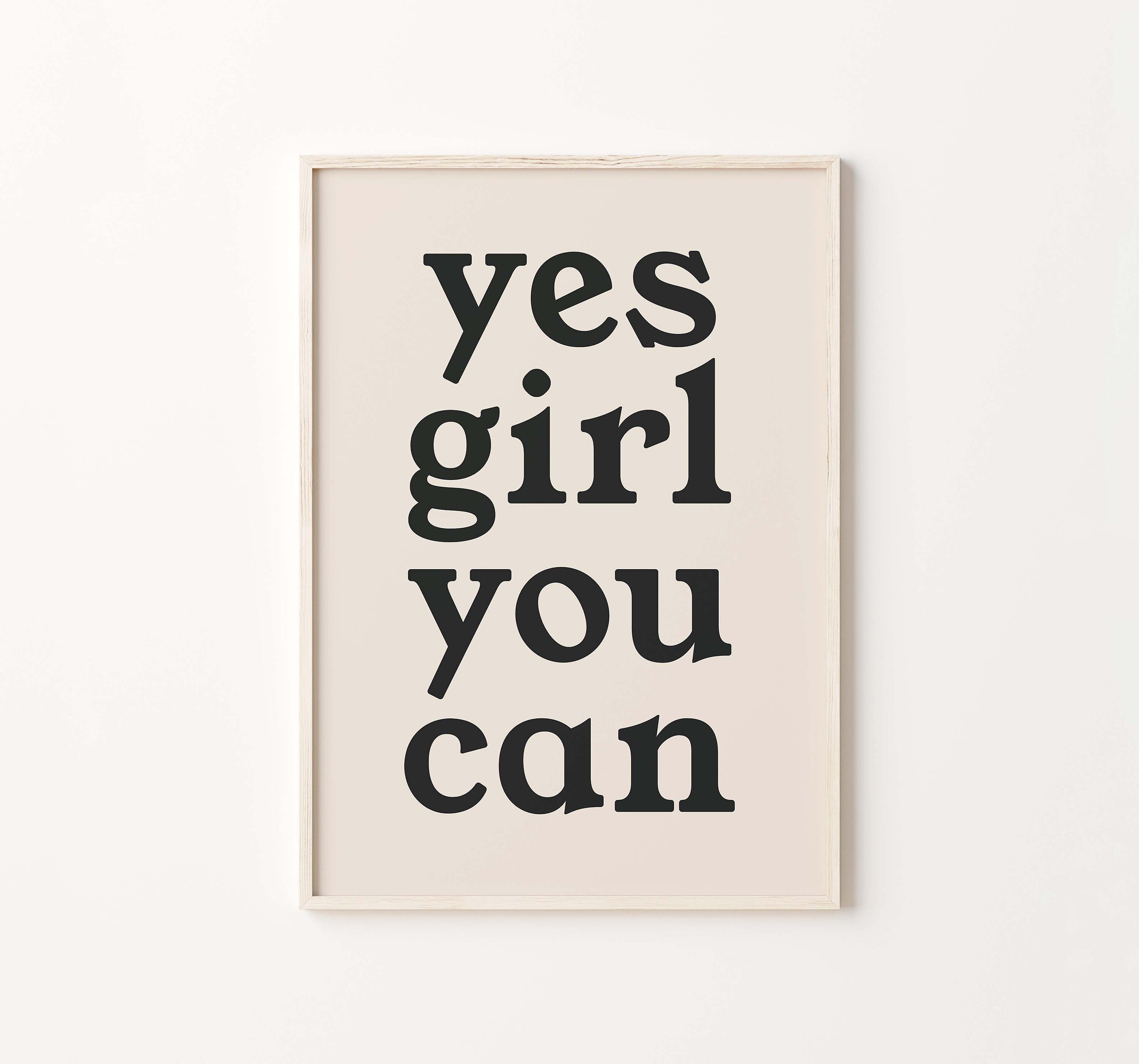 Yes Girl You Can Print Motivational Quotes Printable Wall Art Quote ...