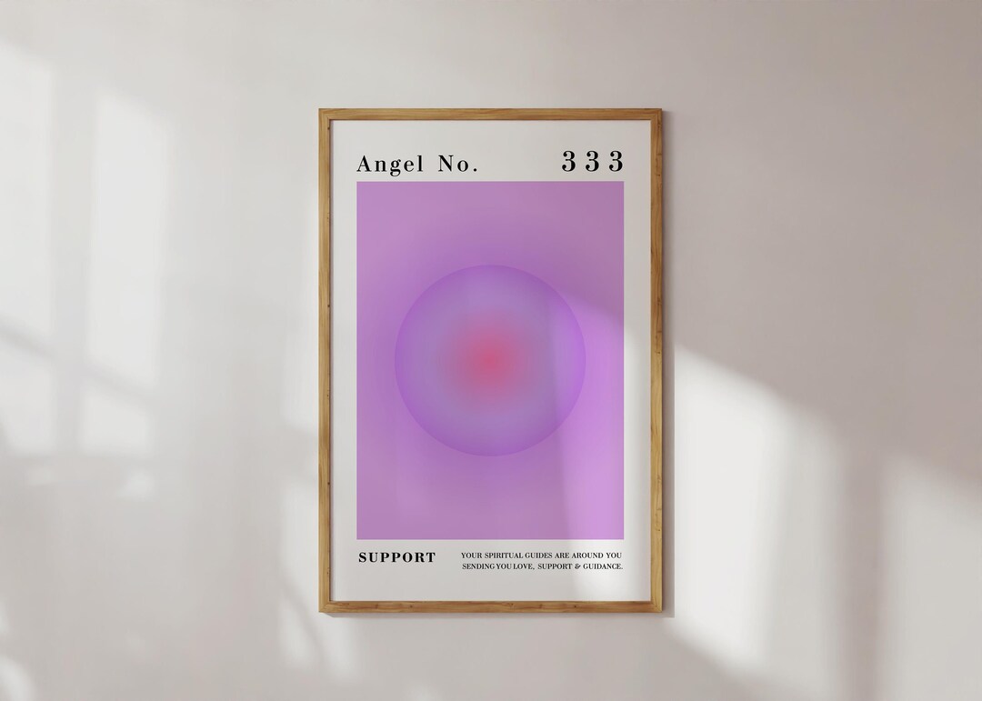 Angel Number Poster Purple Wall Art DIGITAL DOWNLOAD Aura Poster Angel ...