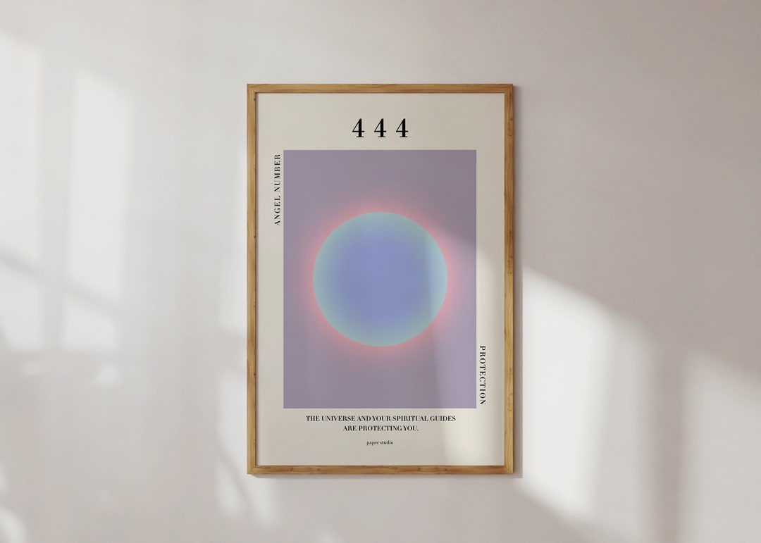 Aura Poster, Angel Number 444, Spiritual Wall Art, Purple Poster ...