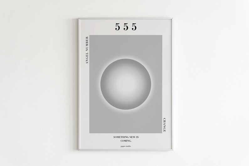 Black and White Art Set of 3 Prints Angel Numbers 444 555 666 - Etsy