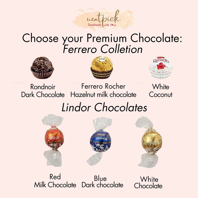 Custom Made Special Paper Flower With Ferrero/lindor Chocolates Bouquet ...