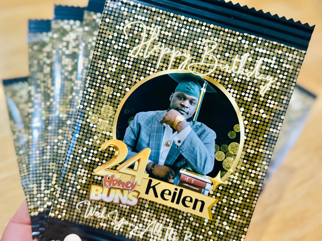 24K Black and Gold Theme Birthday Party Favor Bundle Custom ...