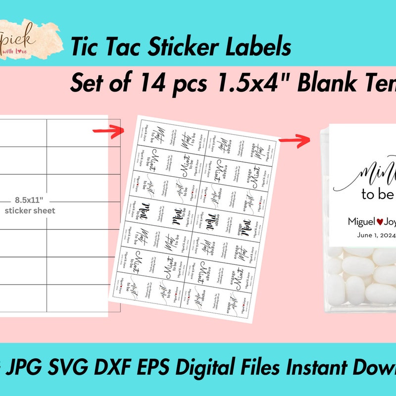 Tic Tac Label - Etsy