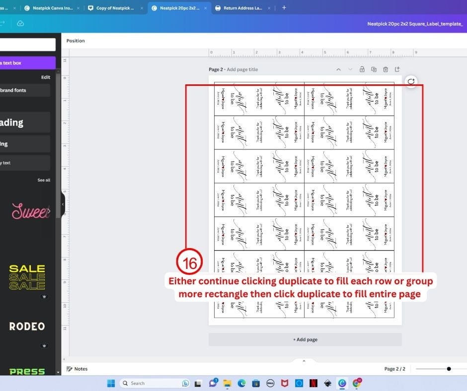 Tic Tac Sticker Label Set of 14 Pcs 1.5x4 Blank Template Png Svg Pdf ...