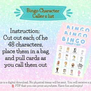 30 Unique Bluey Bingo Cards - Birthday Party Games, Preschool ...