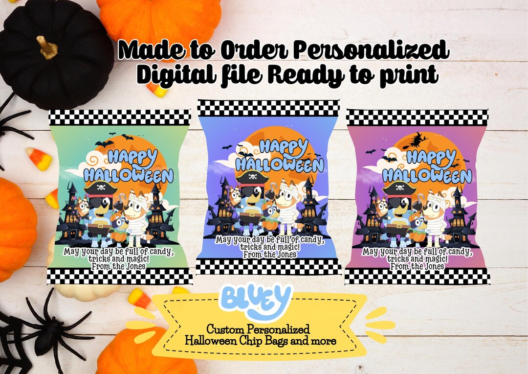 Digital Halloween Blue Booey Pawty Birthday Party Favor Digital File ...