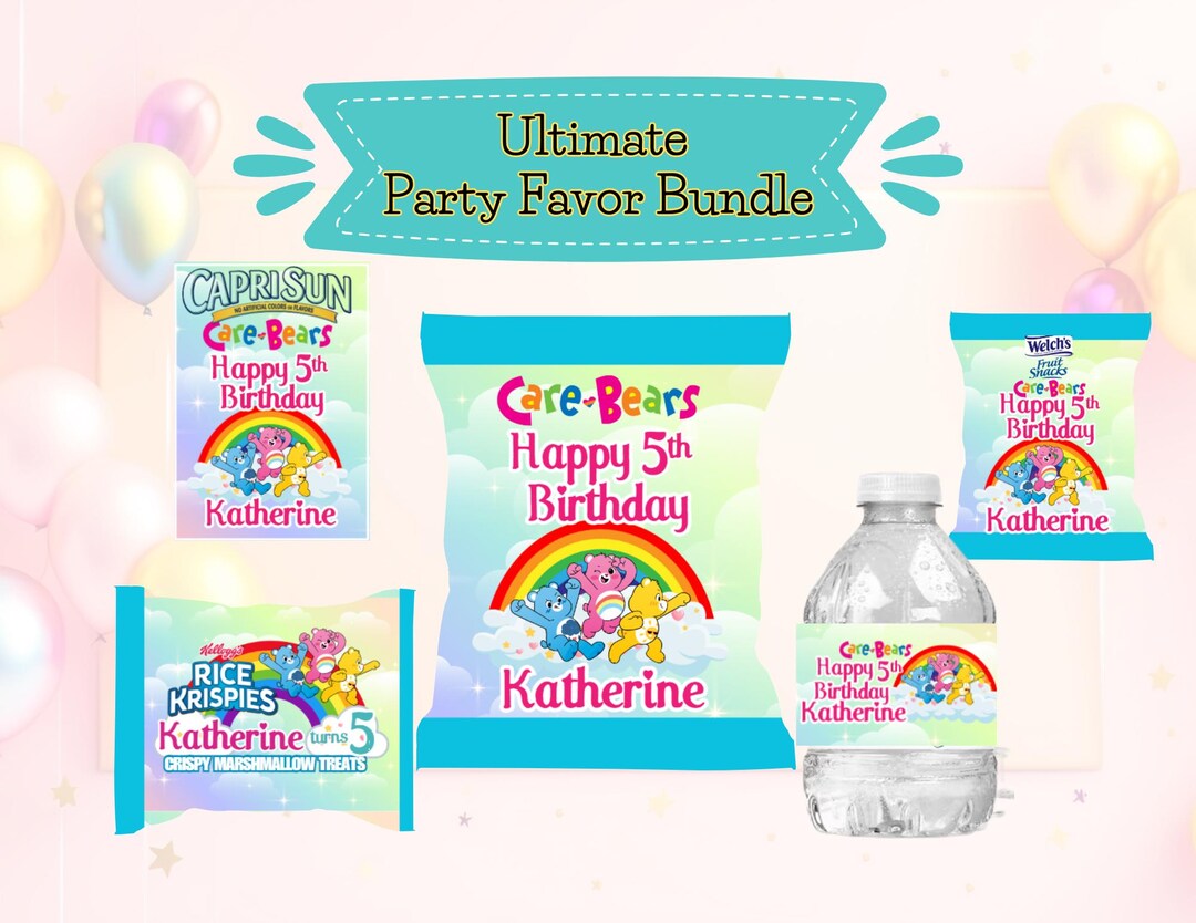 Custom Personalized Care Bear Birthday Theme Ultimate Birthday Party ...