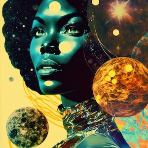 35 Piece Surreal Afrocentric Collage Kit, Printable Black Culture Wall ...