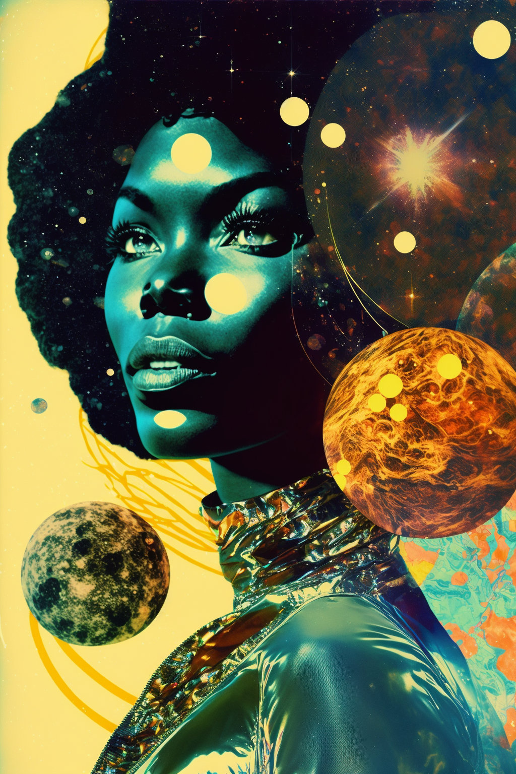 35 Piece Surreal Afrocentric Collage Kit, Printable Black Culture Wall ...