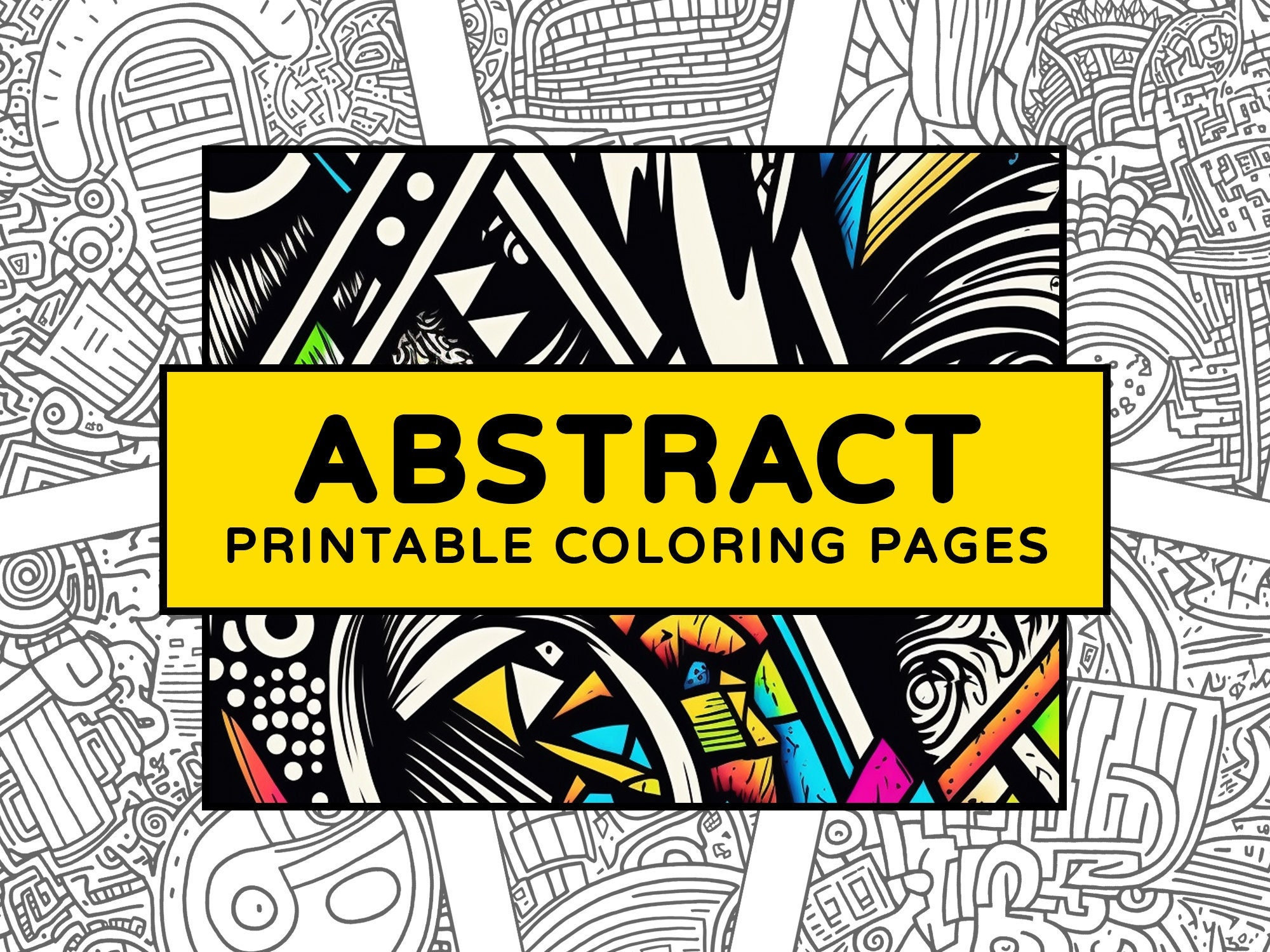 50 Abstract Coloring Pages | Printable Adult Coloring Book | Instant ...