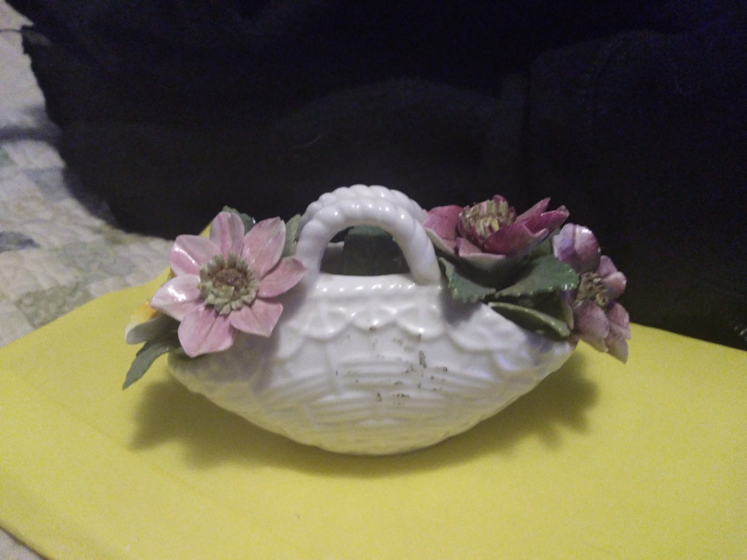 Vintage Royal Crown Staffordshire Basket & Flowers - Etsy