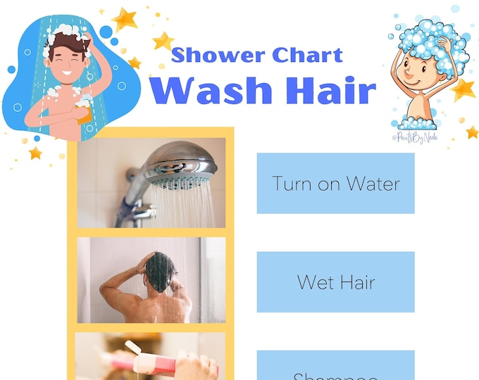 Printable SHOWERING Visual Schedule Picture Sequence Behaviour Support ...