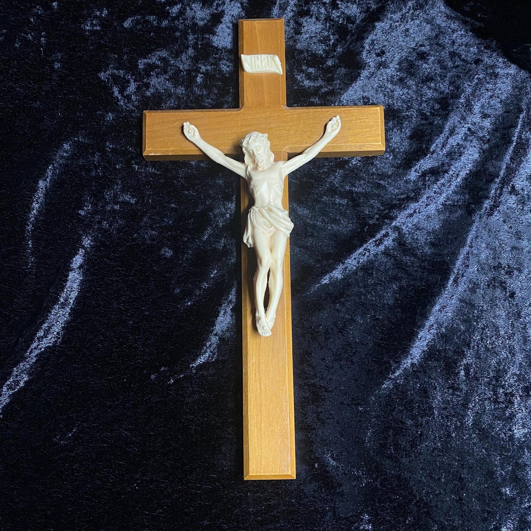 Vintage Wood 12” Crucifix Cross INRI Jesus - Etsy