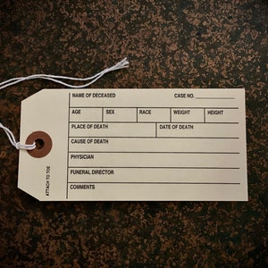 10 Real Toe Tags Mortuary Cadaver Funeral Home Hospital Asylum - Etsy
