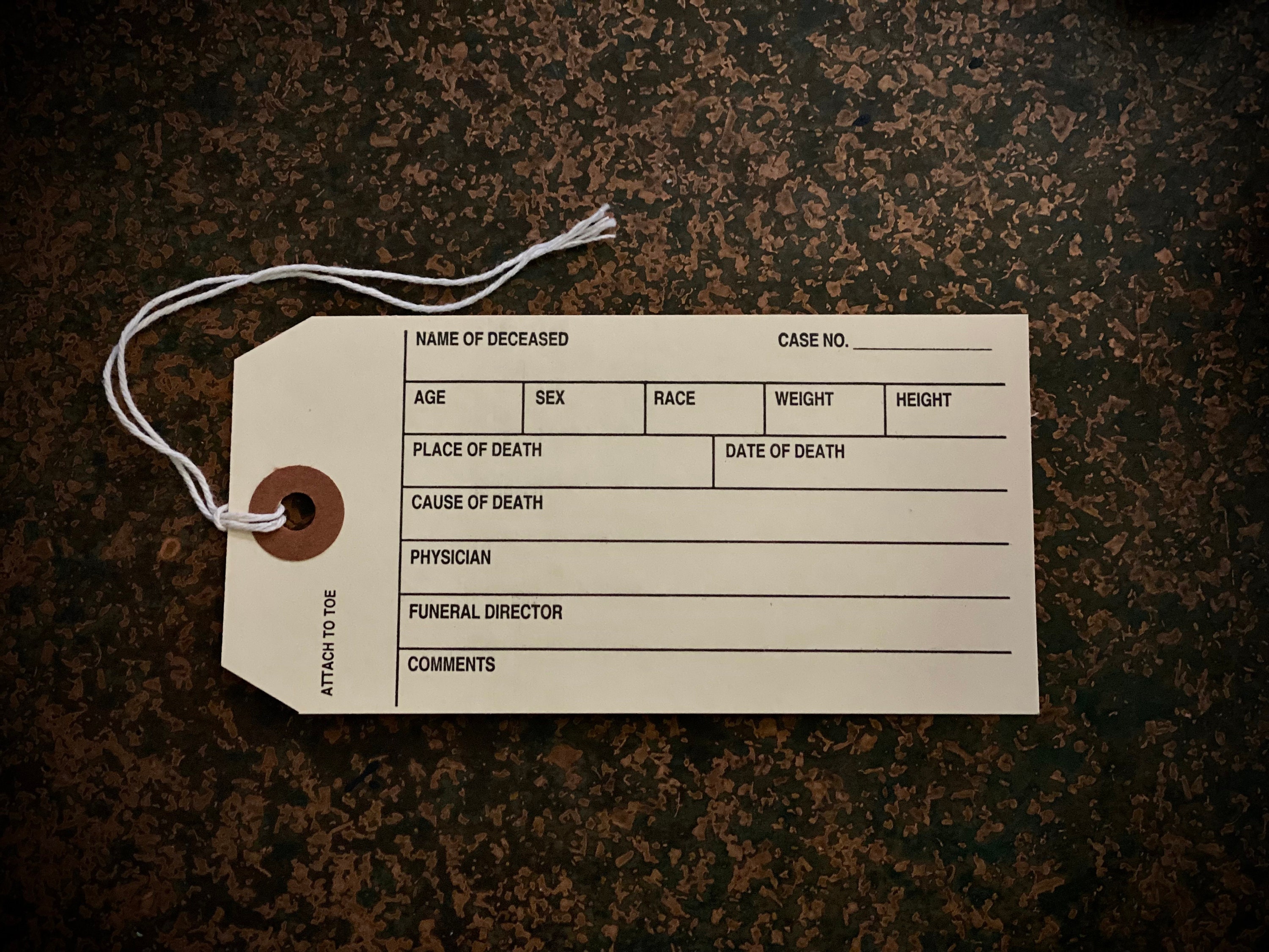 10 Real Toe Tags Mortuary Cadaver Funeral Home Hospital Asylum - Etsy