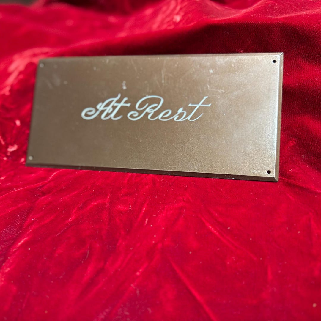 Antique at Rest Casket Plaque Bronze Colored Metal Coffin Adornment - Etsy