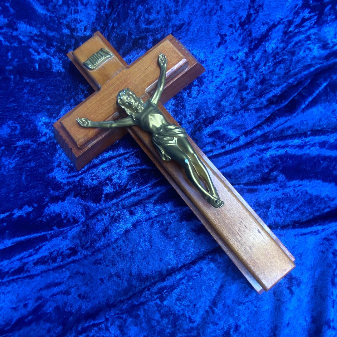 Vintage Last Rites or Sick Call Crucifix Cross Beautiful Color on This ...
