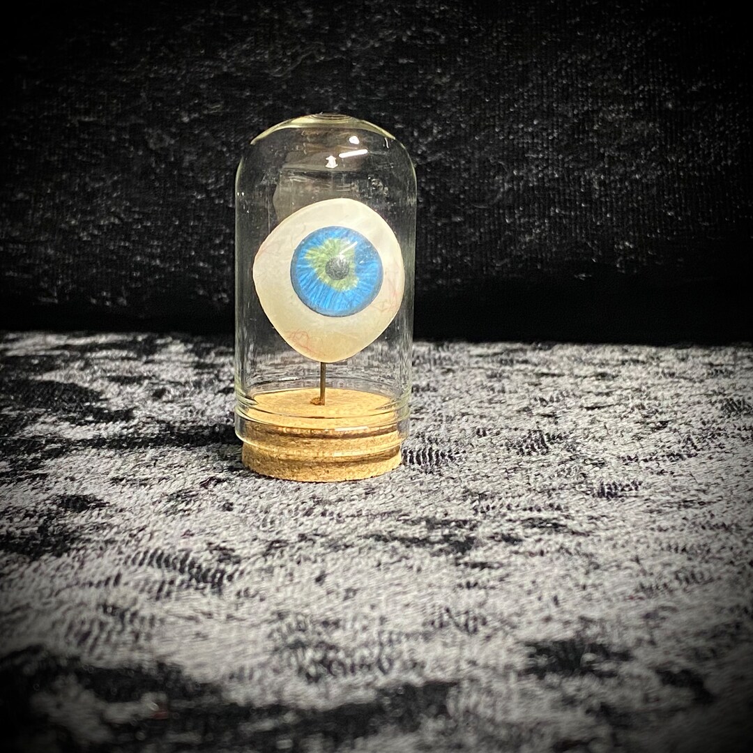 Vintage Human Prosthetic Eye ONE Acrylic Eye Displayed in a Glass ...