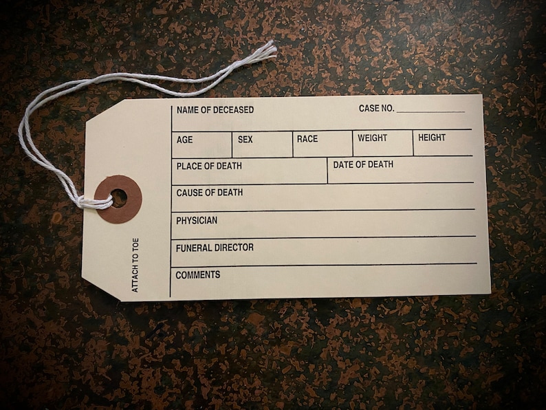10 Real Toe Tags Mortuary Cadaver Funeral Home Hospital Asylum - Etsy