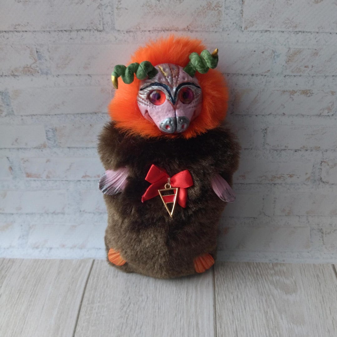 Art Fantasy Plush Animal Bull Dragon,mystical Doll,soft Textile OOAK ...