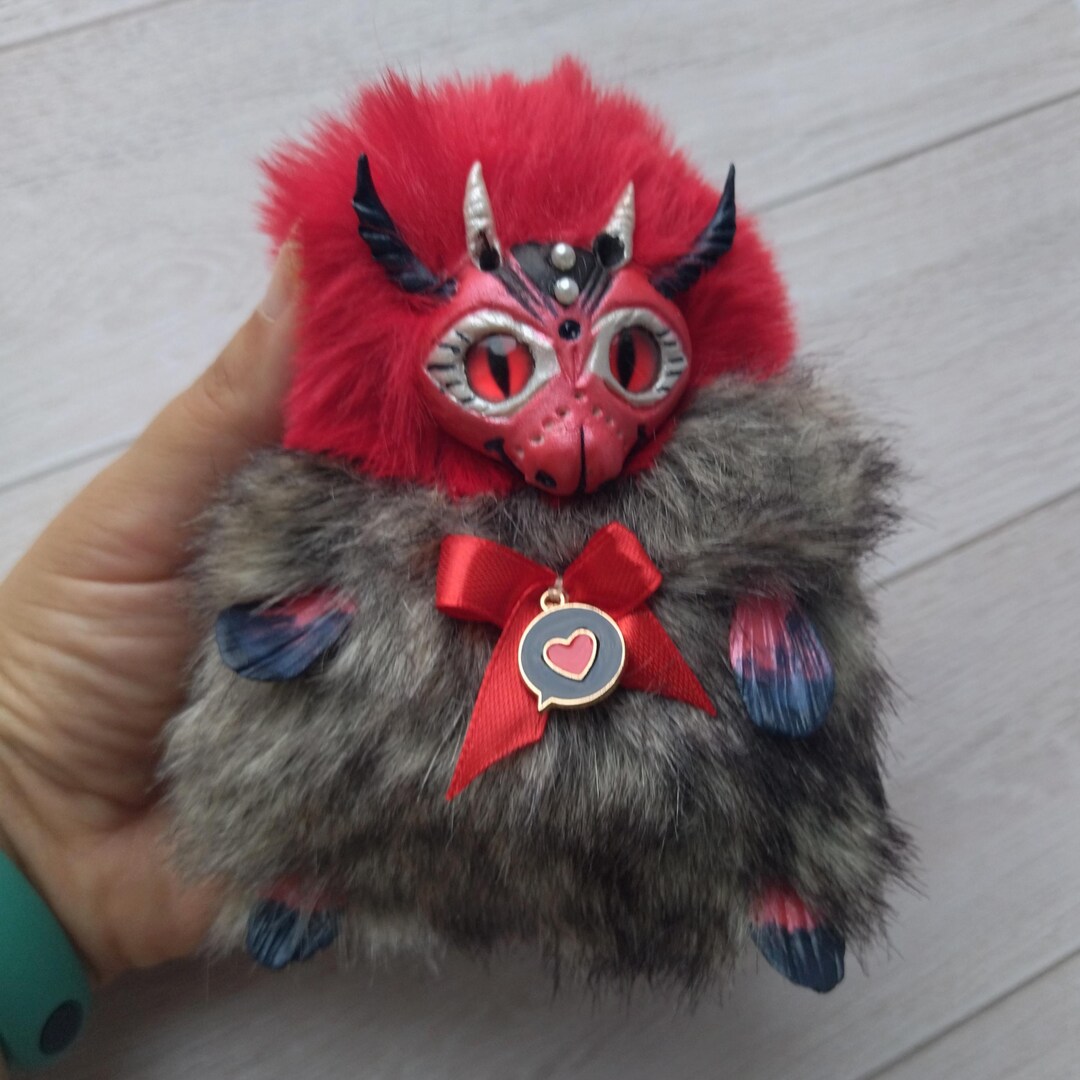 Mystical Fantasy Plush Animal Dragon,cute Demon Doll,soft Textile OOAK ...