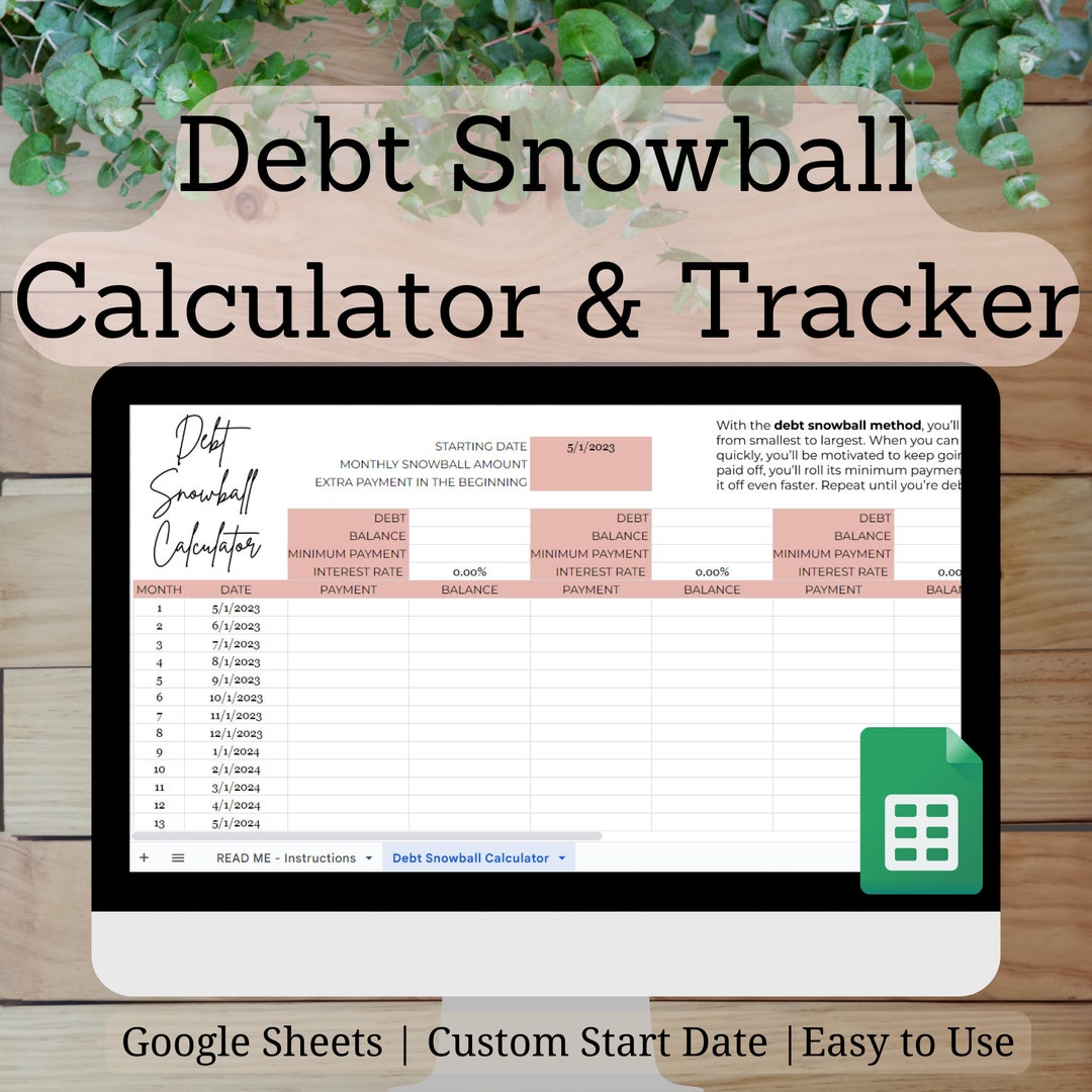 Simple Debt Snowball Calculator and Tracker - Etsy