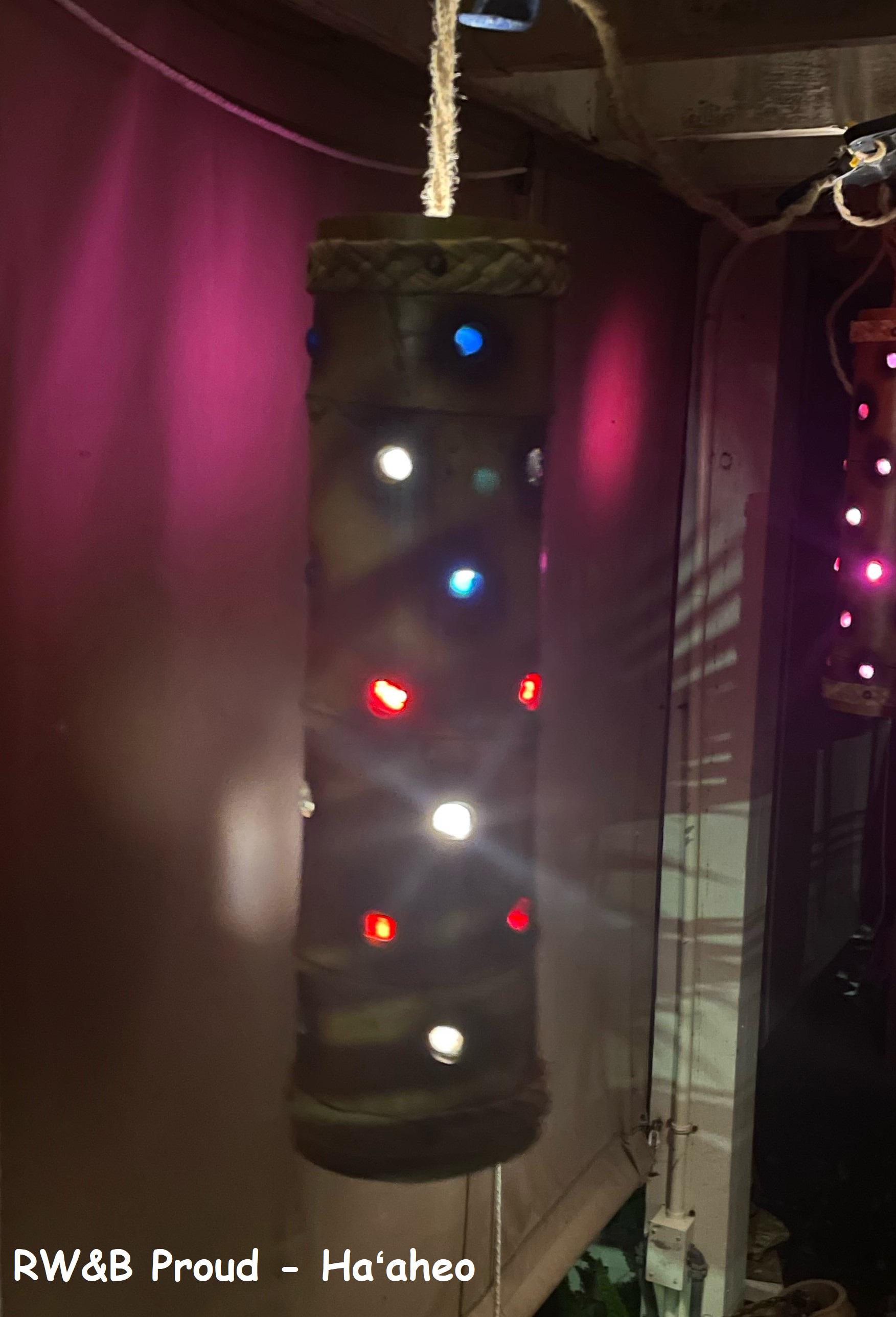 Starlite Swag Light Carved Tiki Bar Light Enchanted Tiki Decor US Flag ...