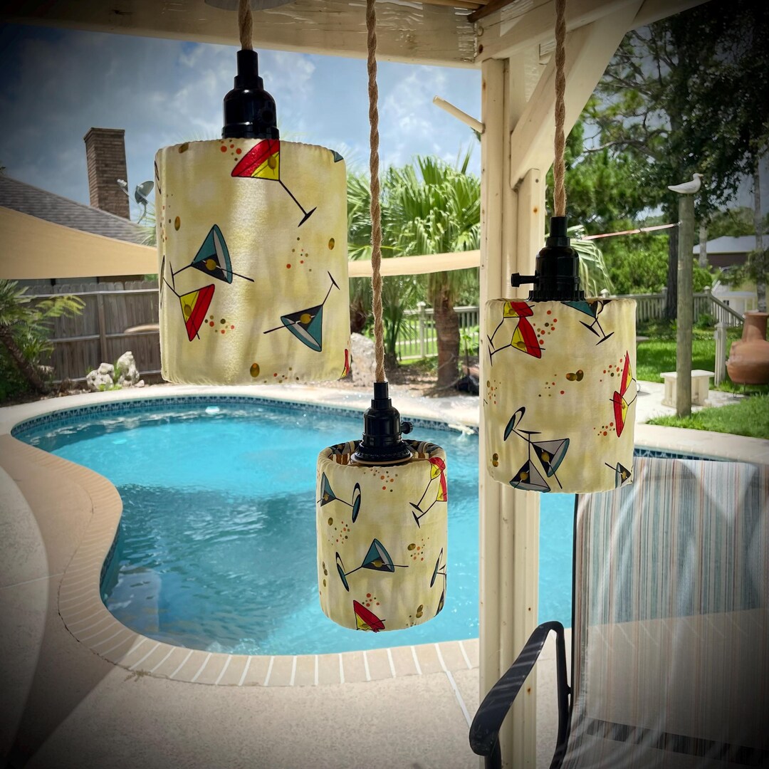 Vintage 1950s Cloth Martini Tiki Bar Swag Light 3 Light Set - Etsy