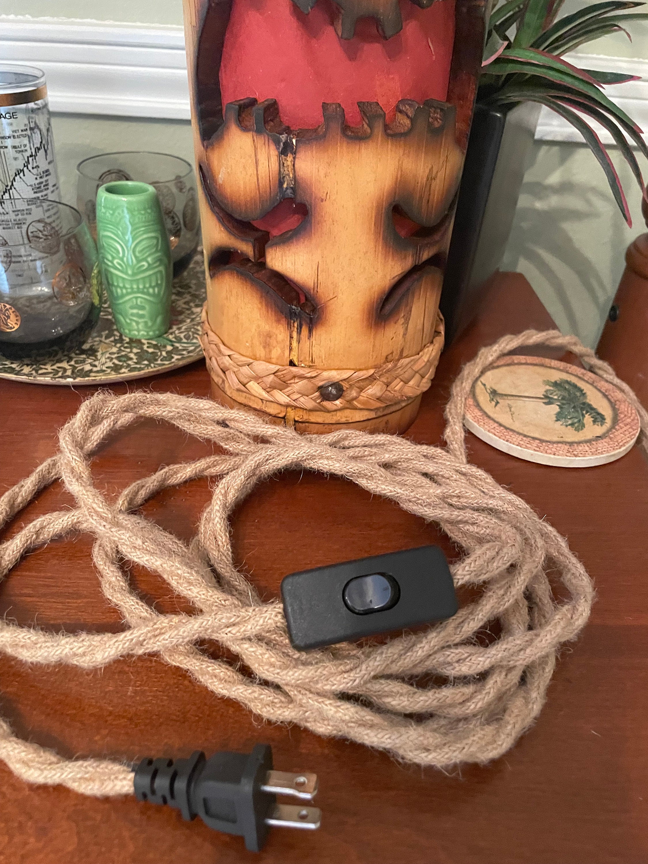 Vintage Carved Bamboo Tiki Bar Light Enchanted Tiki Room Lighting USA ...