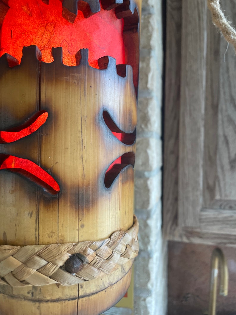 Vintage Carved Bamboo Tiki Bar Light Enchanted Tiki Room Lighting USA ...