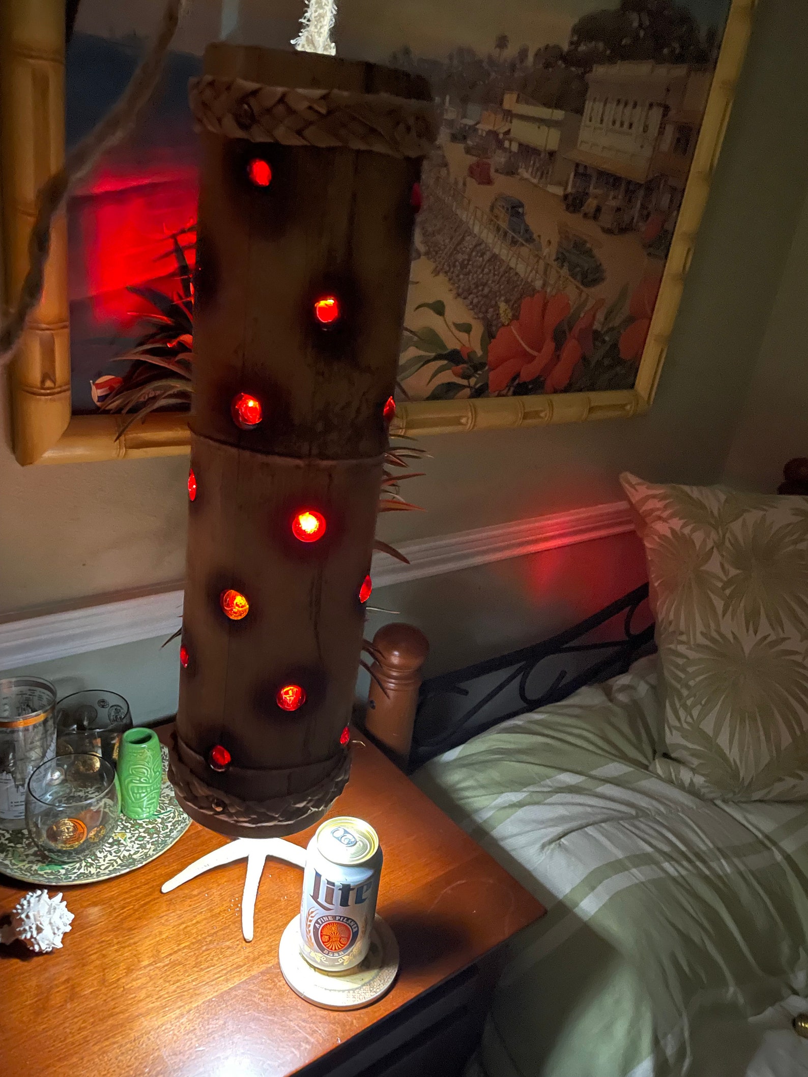 Starlite Swag Light Carved Bamboo Tiki Bar Light Enchanted Tiki Decor ...