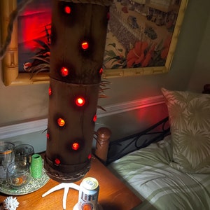 Starlite Swag Light Carved Bamboo Tiki Bar Light Enchanted Tiki Decor ...