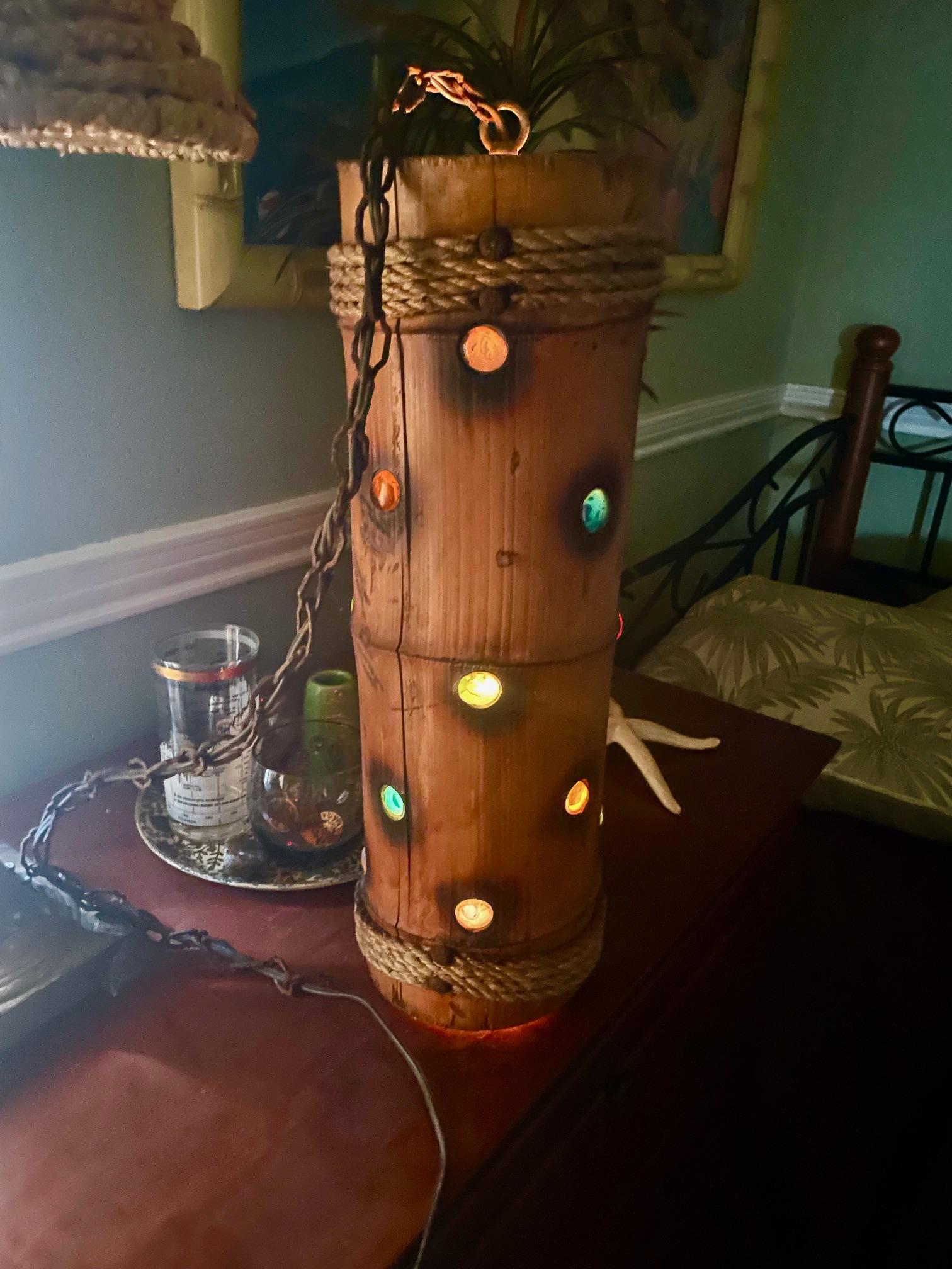 Vintage Starlite Swag Light Carved Spooky Tiki Bar Light Enchanted Tiki ...