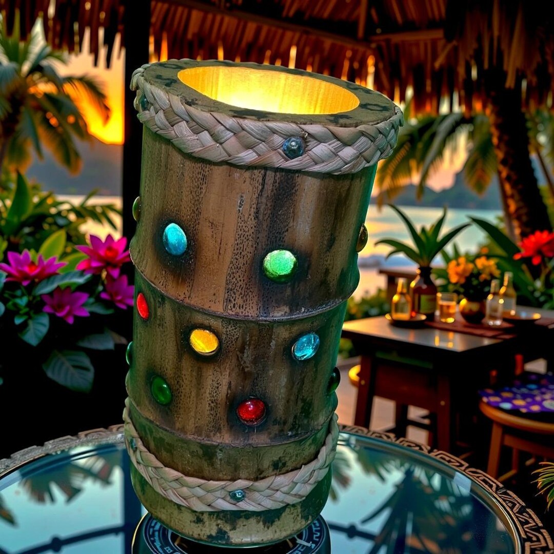 Vintage Tiki Bar Table Light - Free Shipping - Etsy